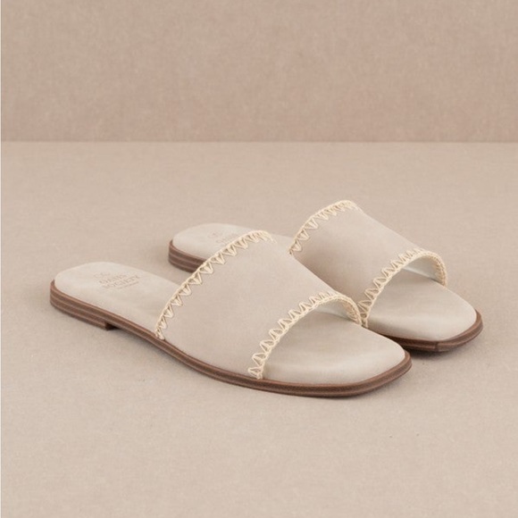 Shoes | New Beige Stitch Detail Slide | Poshmark